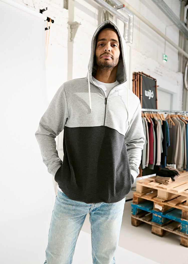 HERREN ZIP HOODIE ALBERT GREY ANTHRA